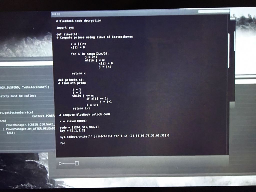 I'm watching exmachina, guess the #programming language - Marco Islas